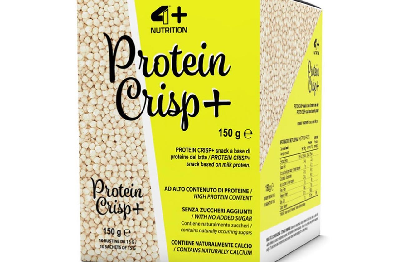 Convenient sachet packaged Protein Crisp+ previewed by 4+ Nutrition ...