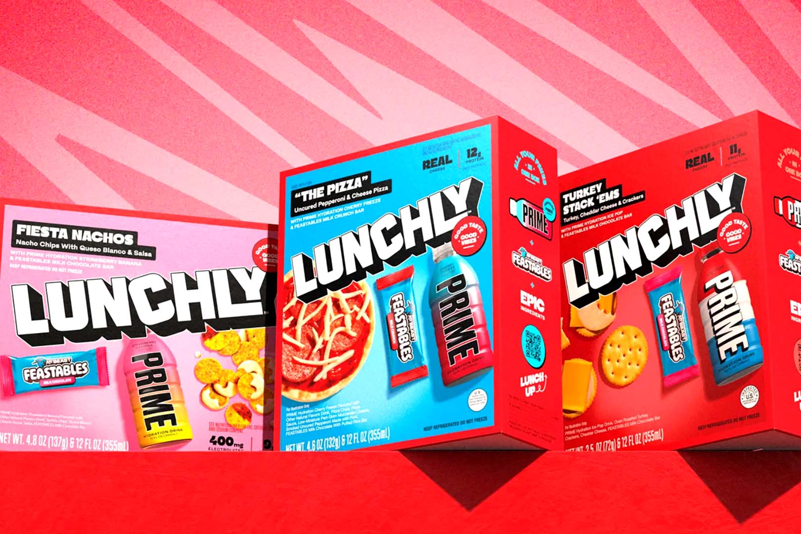 Prime and Feastables come together in Lunchly packed lunches