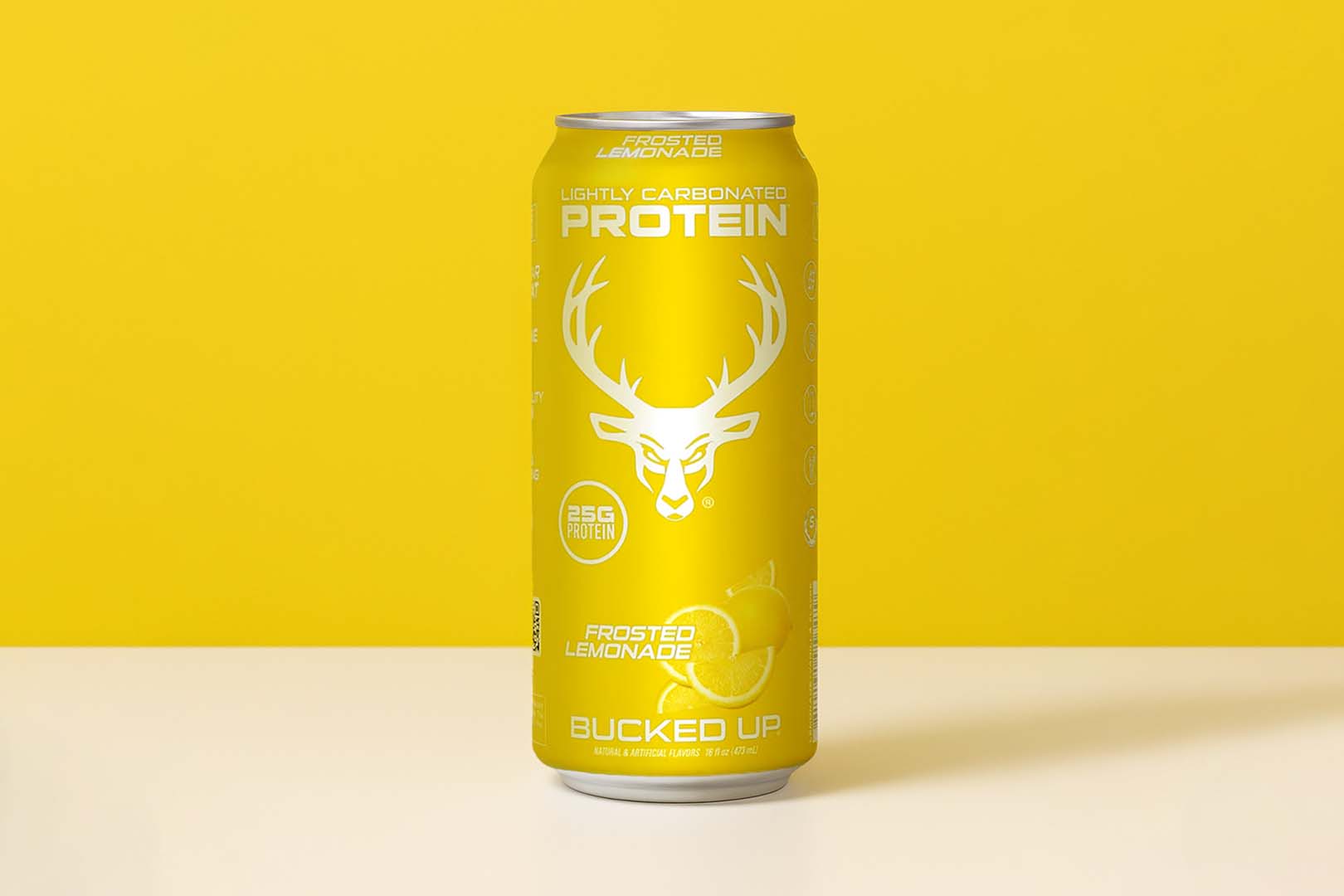 Bucked Up's Frosted Lemonade Lightly Carbonated Protein Drink