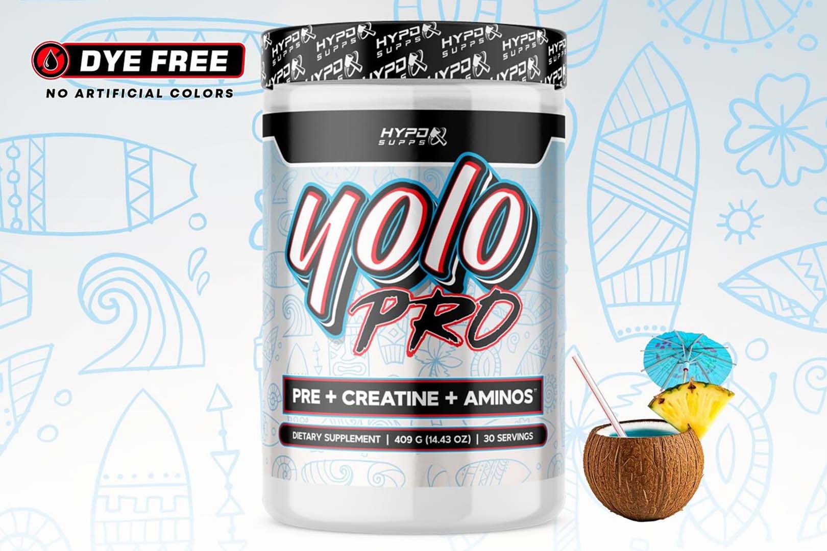 HYPD Supps' daily use creatine-infused pre-workout YOLO Pro