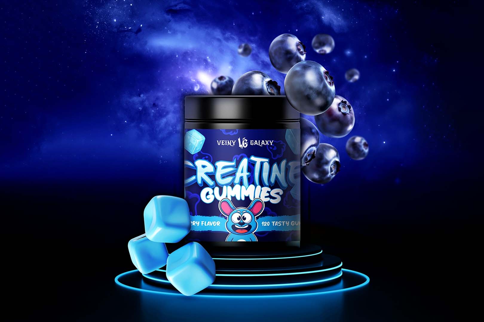 Veiny Galaxy Creatine Gummies 5g creatine per serving