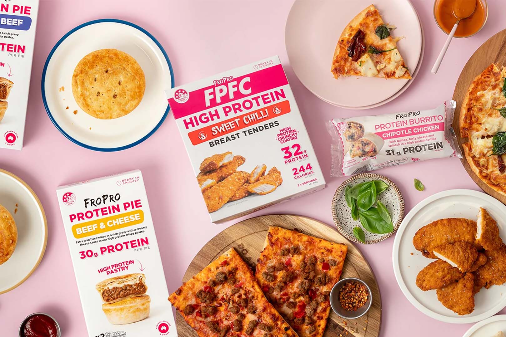 Discover FroPro's protein pies, pots, and extra protein fried chicken