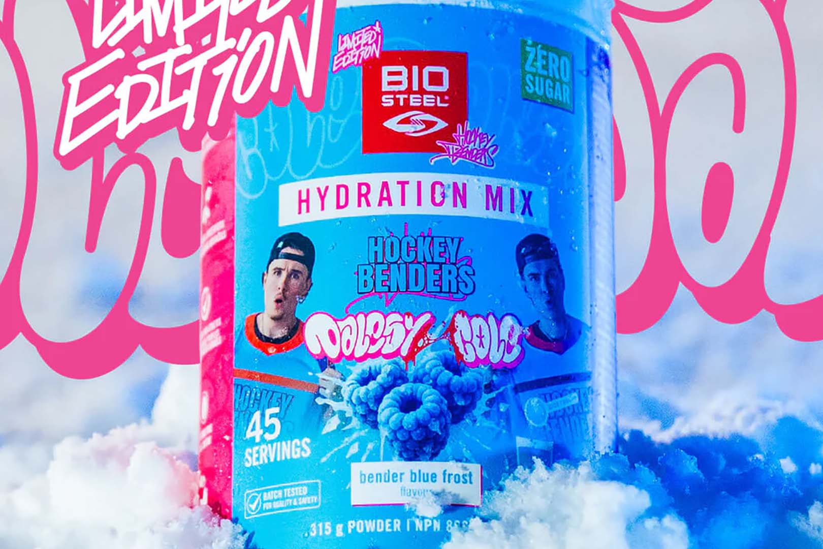 BioSteel x Hockey Benders limited Bender Blue Frost Hydration Mix