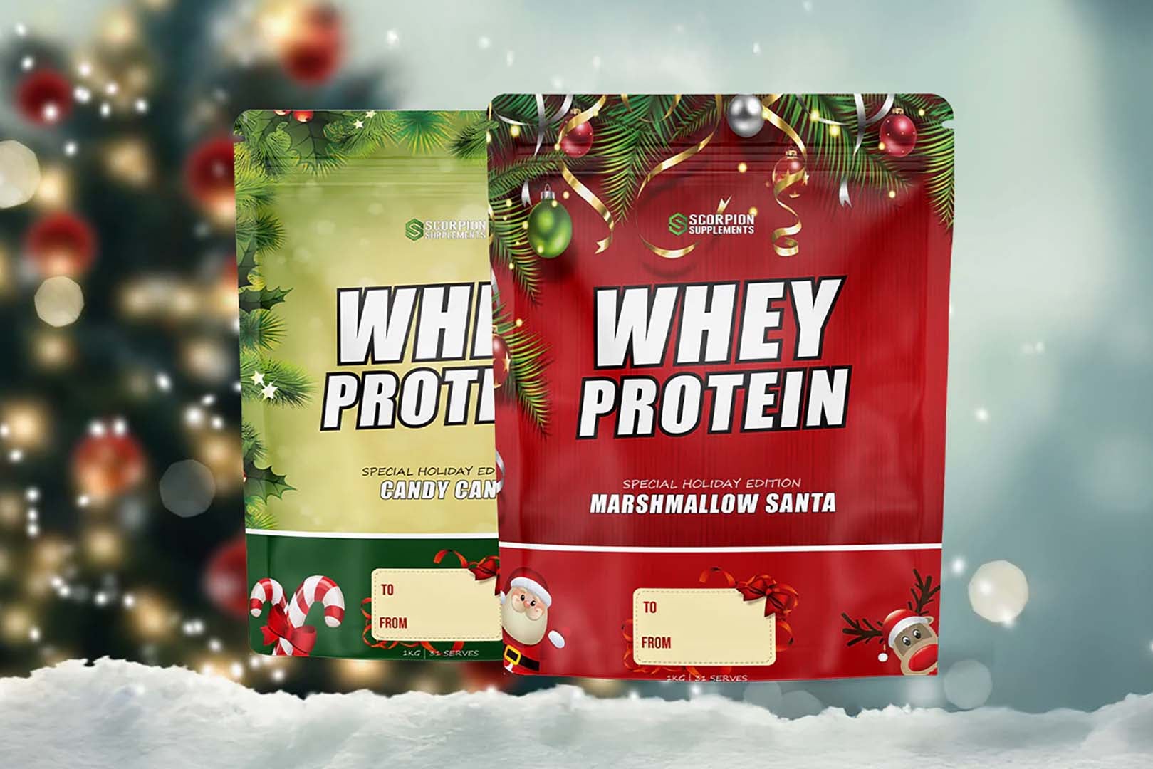 Scorpion's Candy Cane and Marshmallow Santa Whey Protein