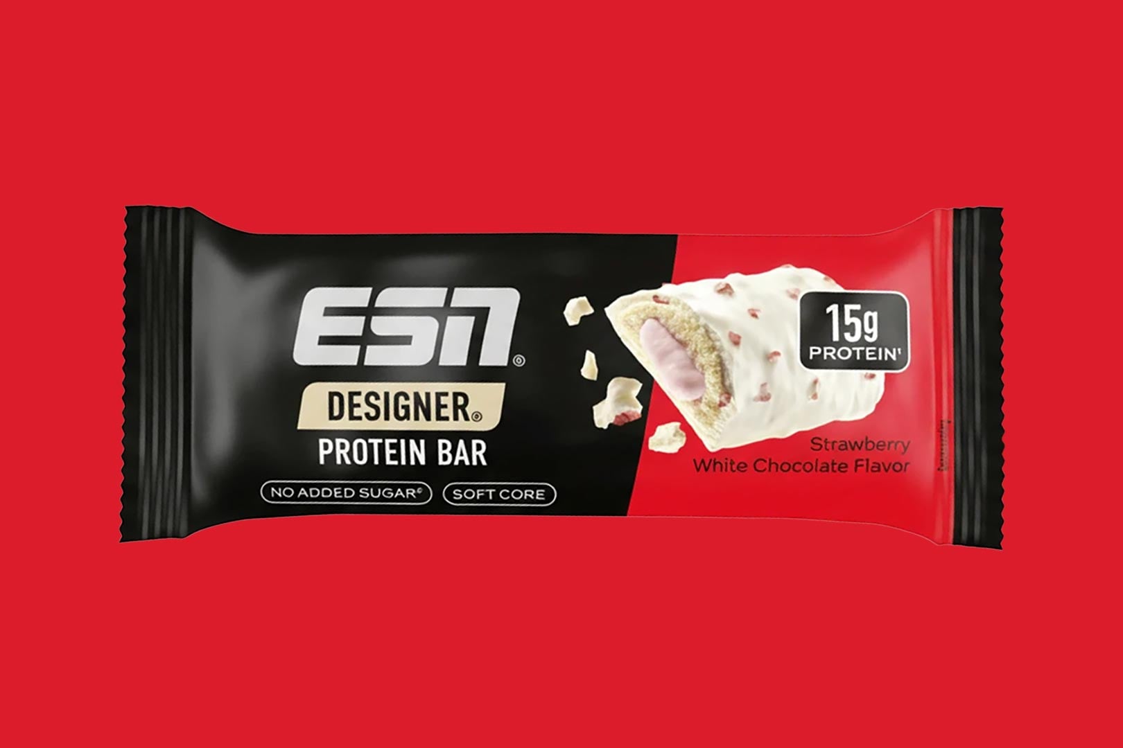 ESN's new Strawberry White Chocolate Designer Protein Bar