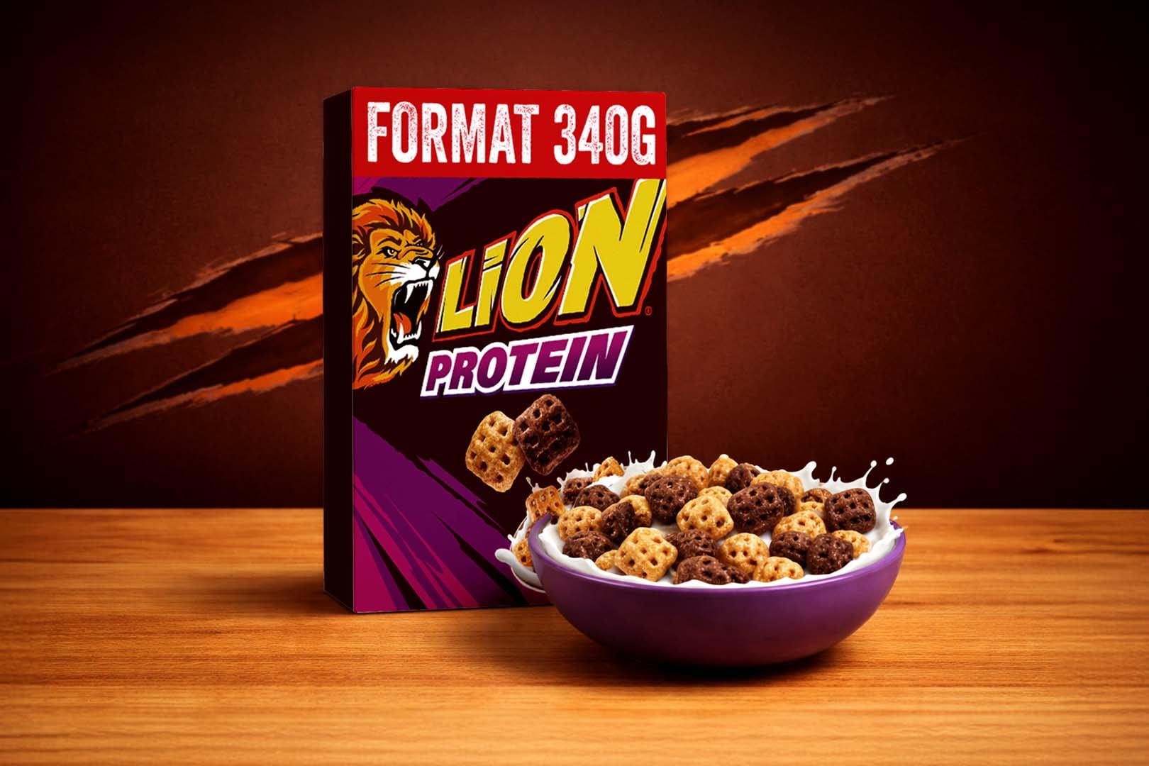 Nestle's Lion Protein Cereal, inspired by Lion Candy Bar