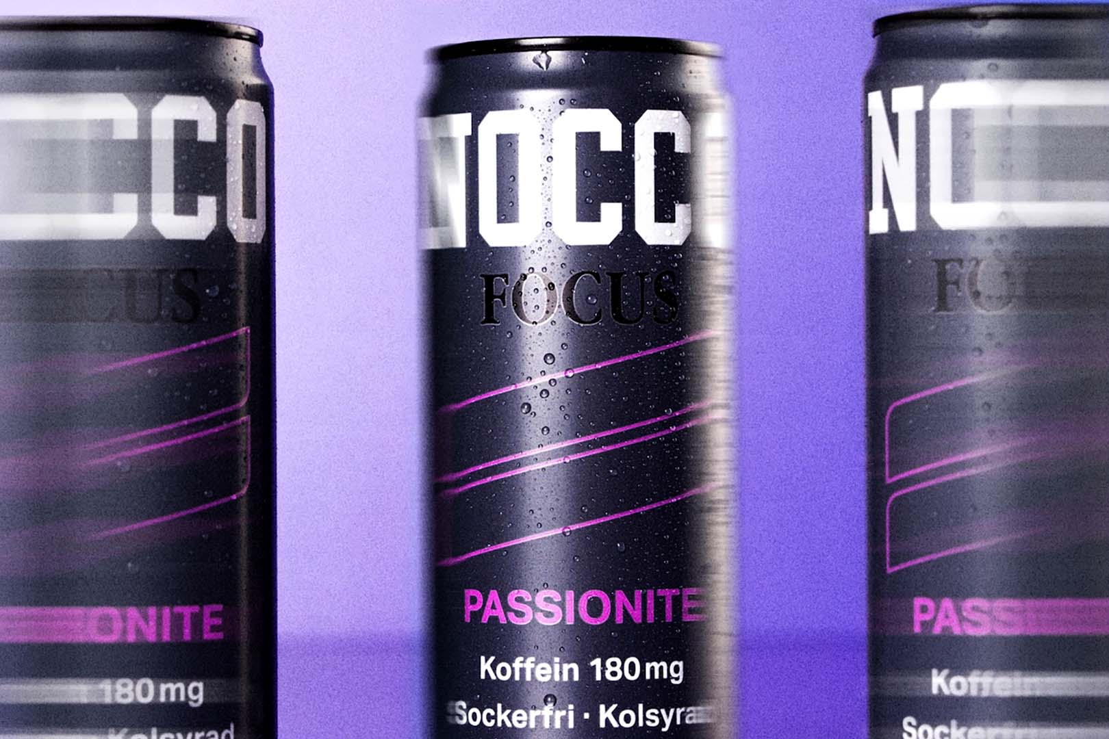 Passionite NOCCO Focus featuring an exotic passion fruit flavor