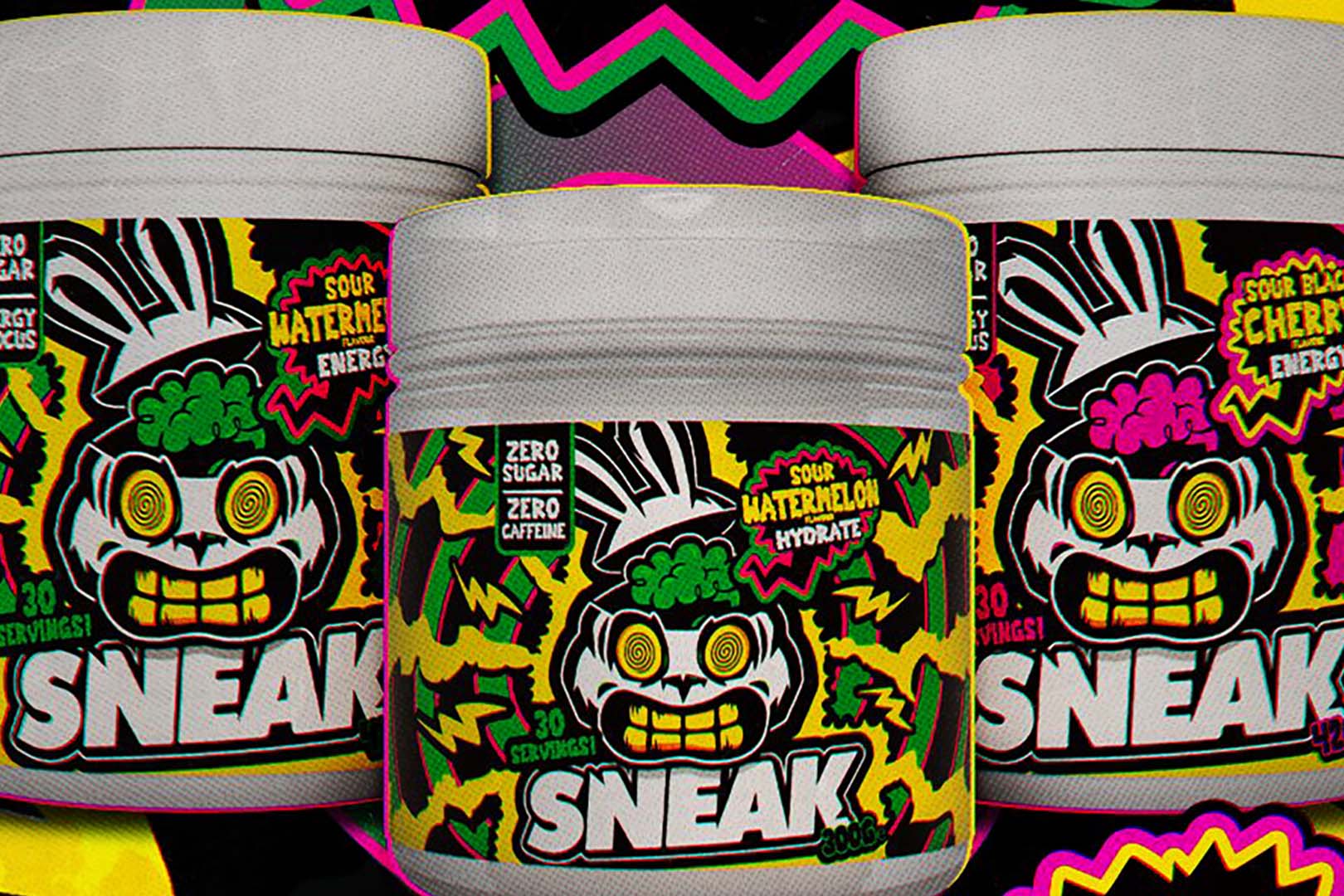 Sneak's Mega Sour Series involving Sneak Energy and Hydrate