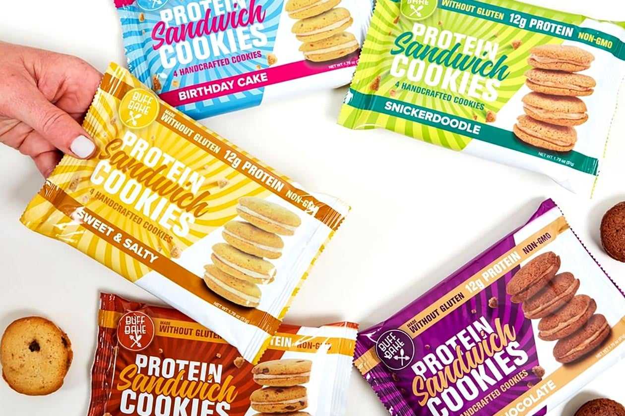 Try all five flavors with Buff Bake's Protein Sandwich Cookies variety ...