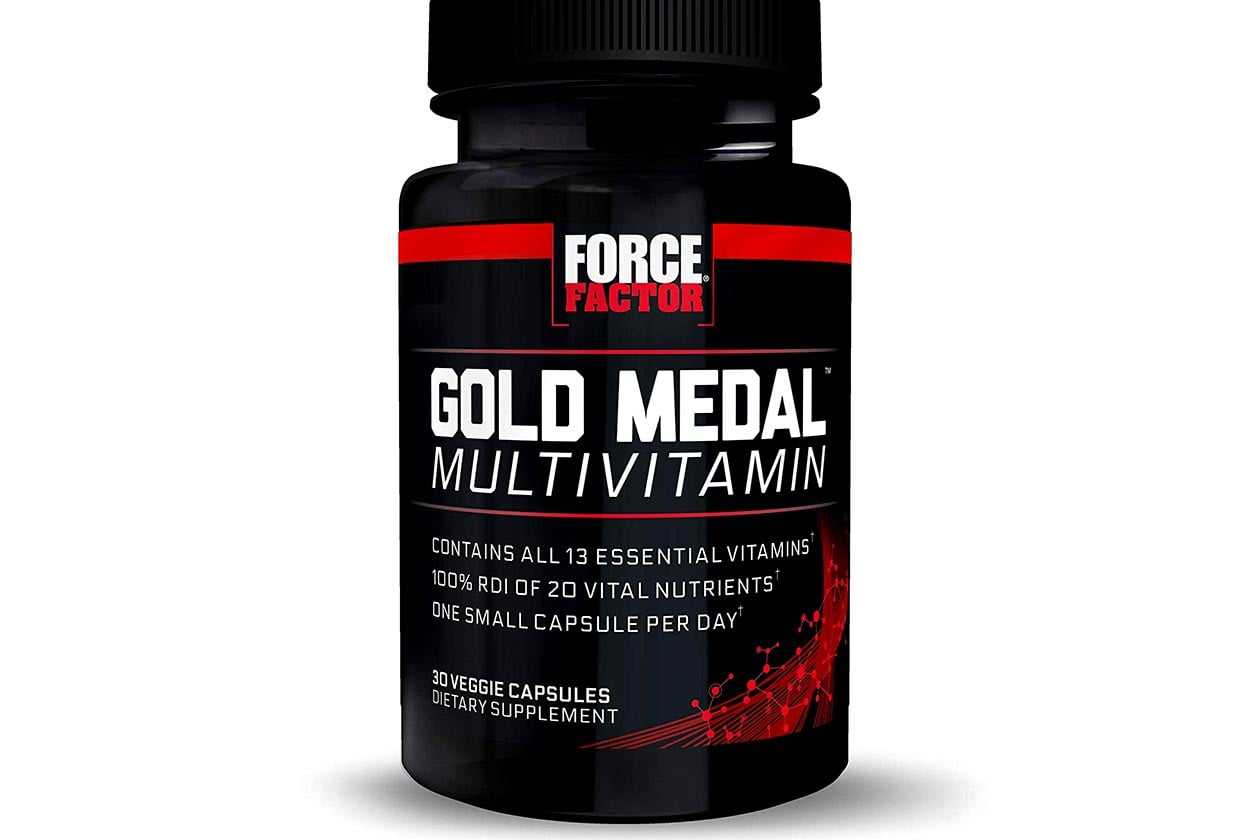 Force Factor Gold Medal Multivitamin featuring 20 vitamins and minerals
