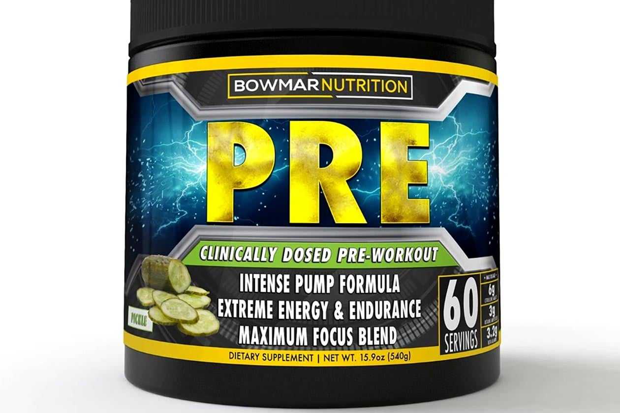 Pickle flavored pre-workout launching next week from Bowmar Nutrition