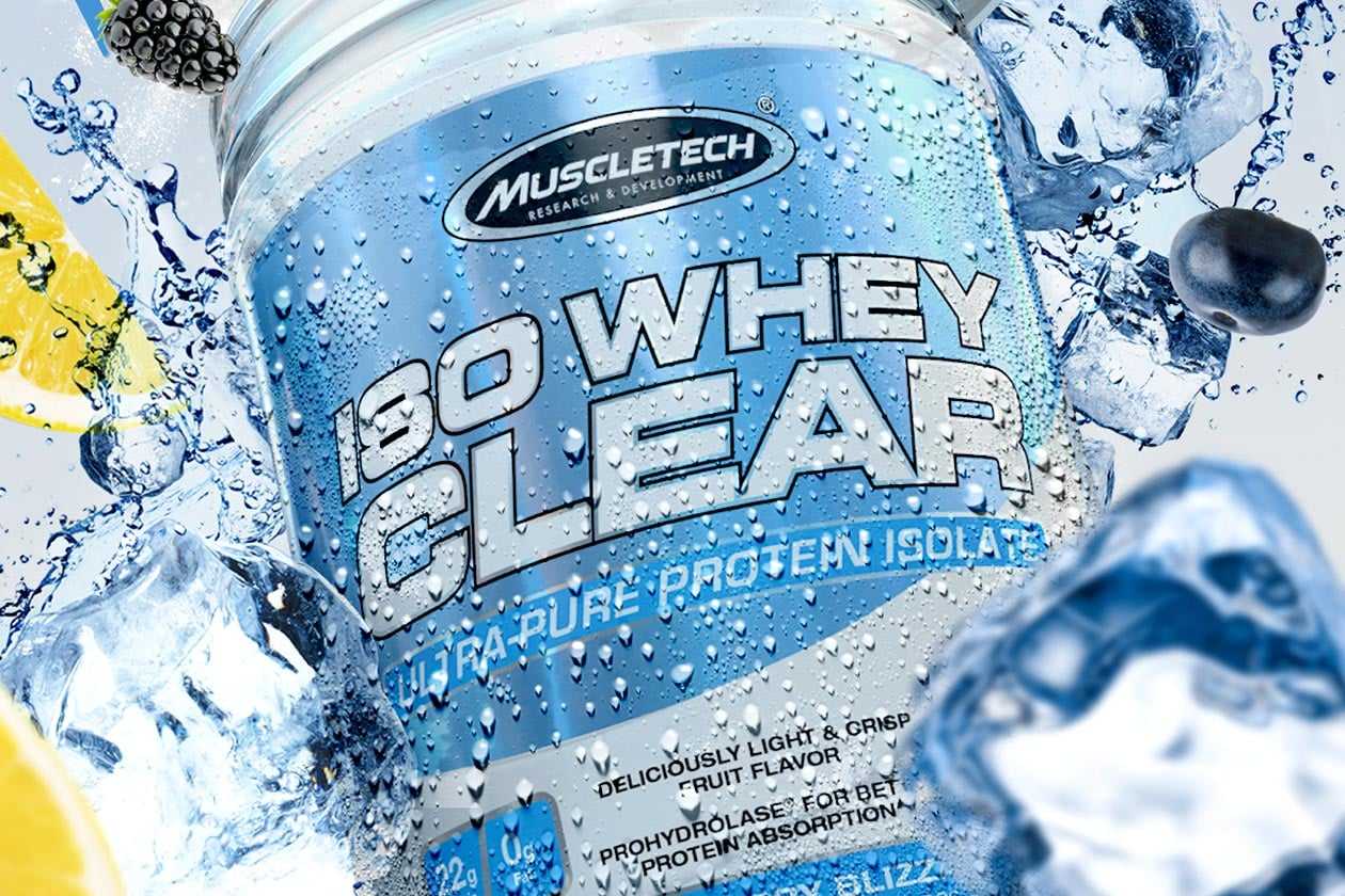 Muscletech isolate powered ISO Whey Clear comes in three fruity flavors