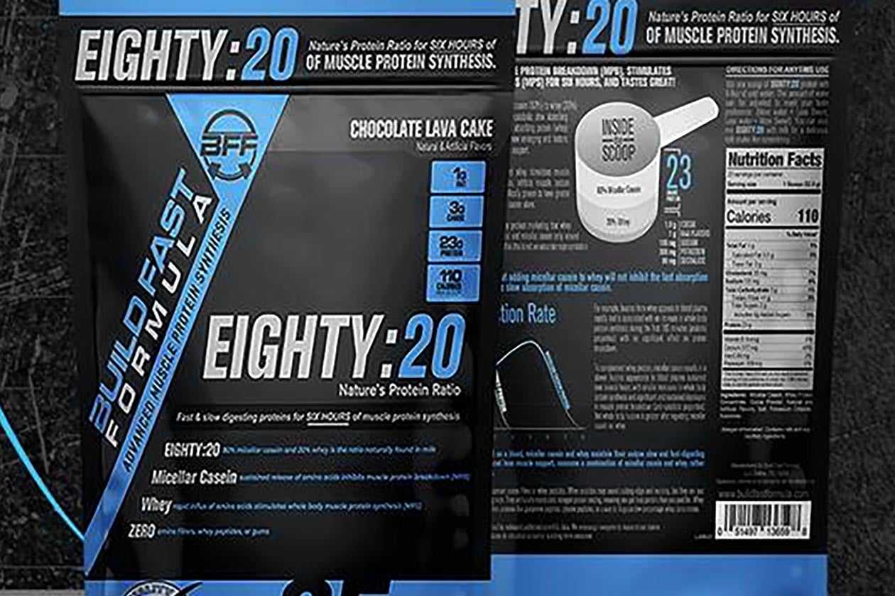 Build Fast Formula's Eighty:20 promises six hours of protein synthesis