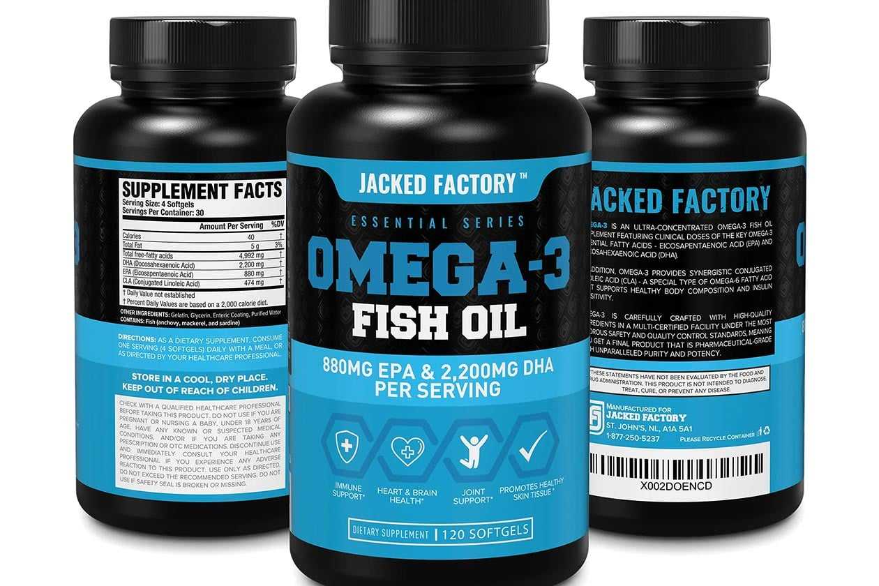 Jacked Factory adds a fish oil supplement to its basic Essential Series