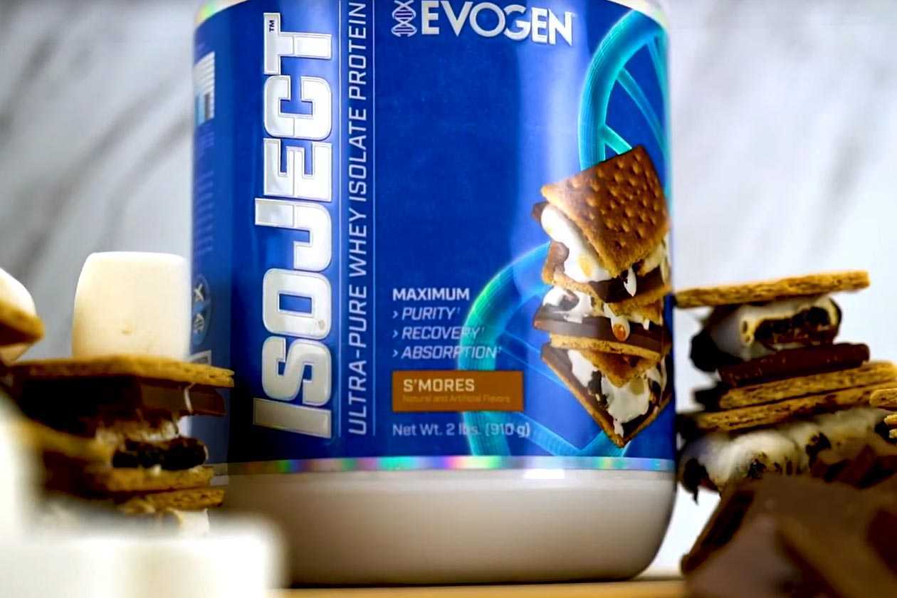 Evogen's whey isolate protein powder IsoJect is now available in S'mores