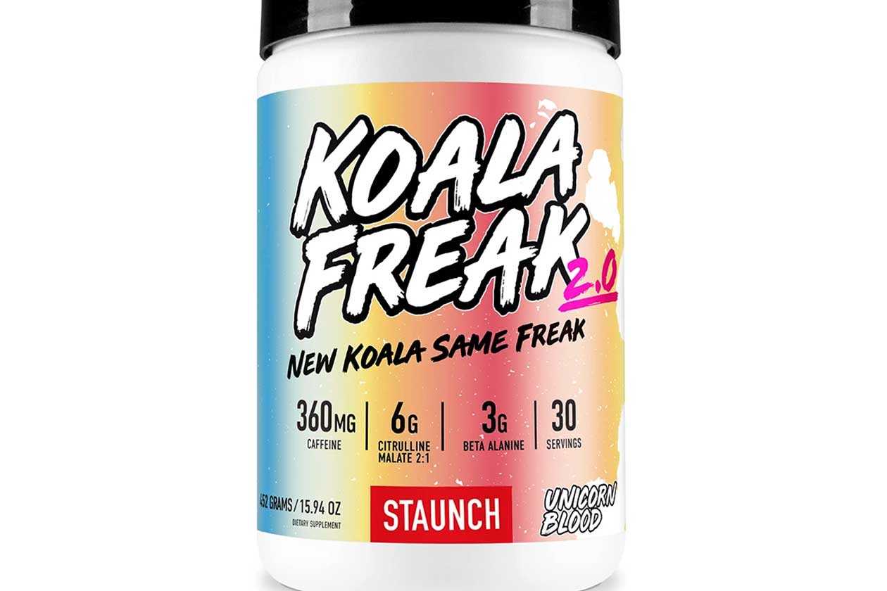 Staunch releases its sequel pre-workout Koala Freak 2.0 in Unicorn Blood