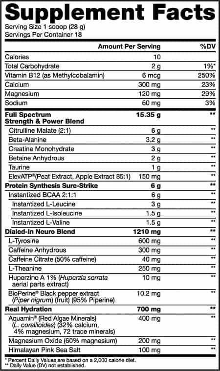 Mutant packs its All-In pre-workout with a well-dosed and balanced formula