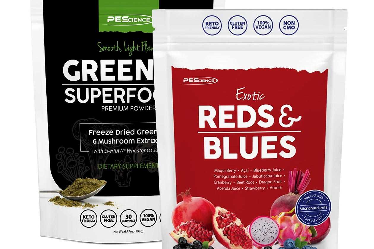 PEScience's two superfood supplements in one stack at $23.37 each