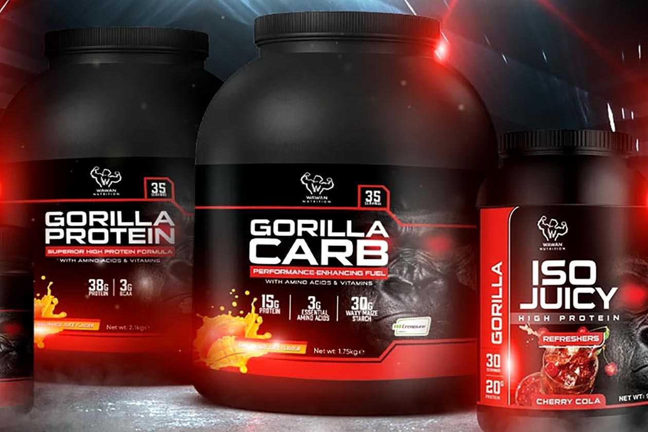Wawan Nutrition's Gorilla Series featuring protein, carb and amino products