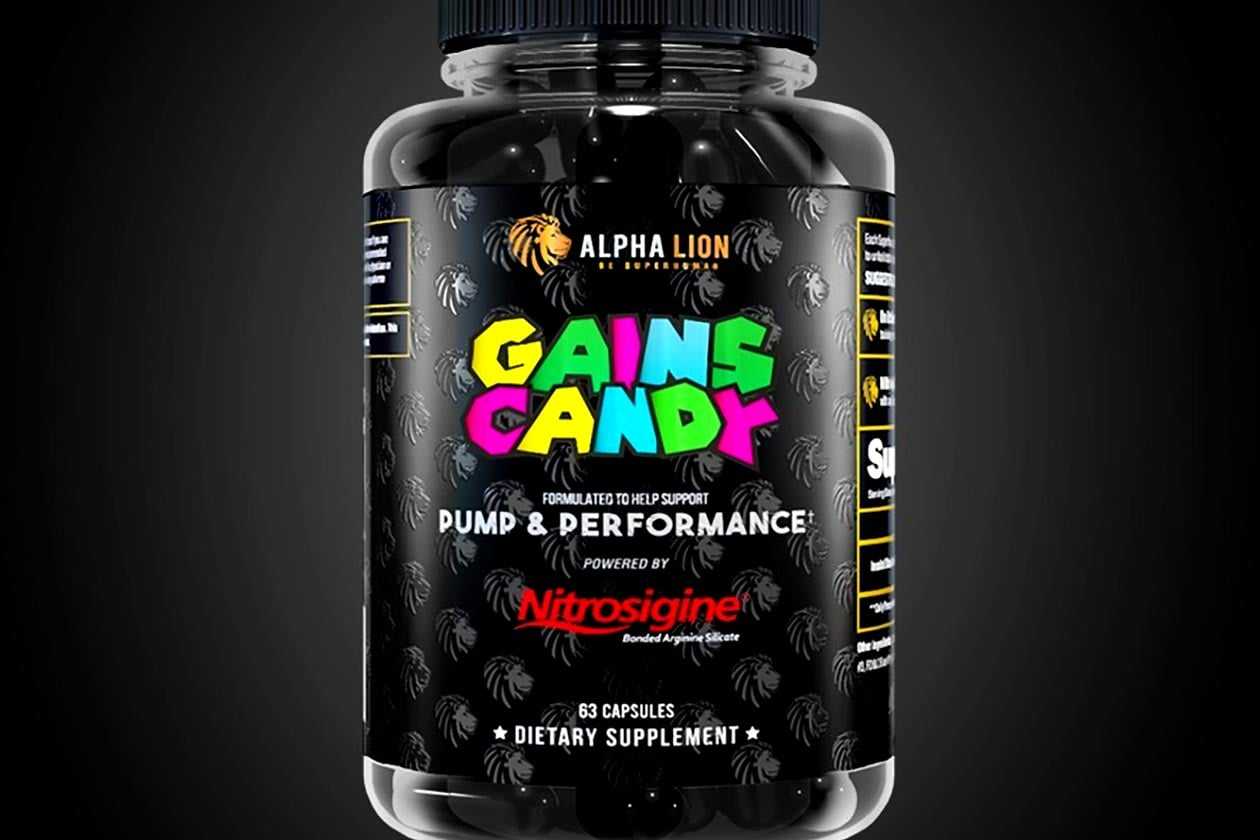 Alpha Lion's standalone pump-supporting Gains Candy Nitrosigine