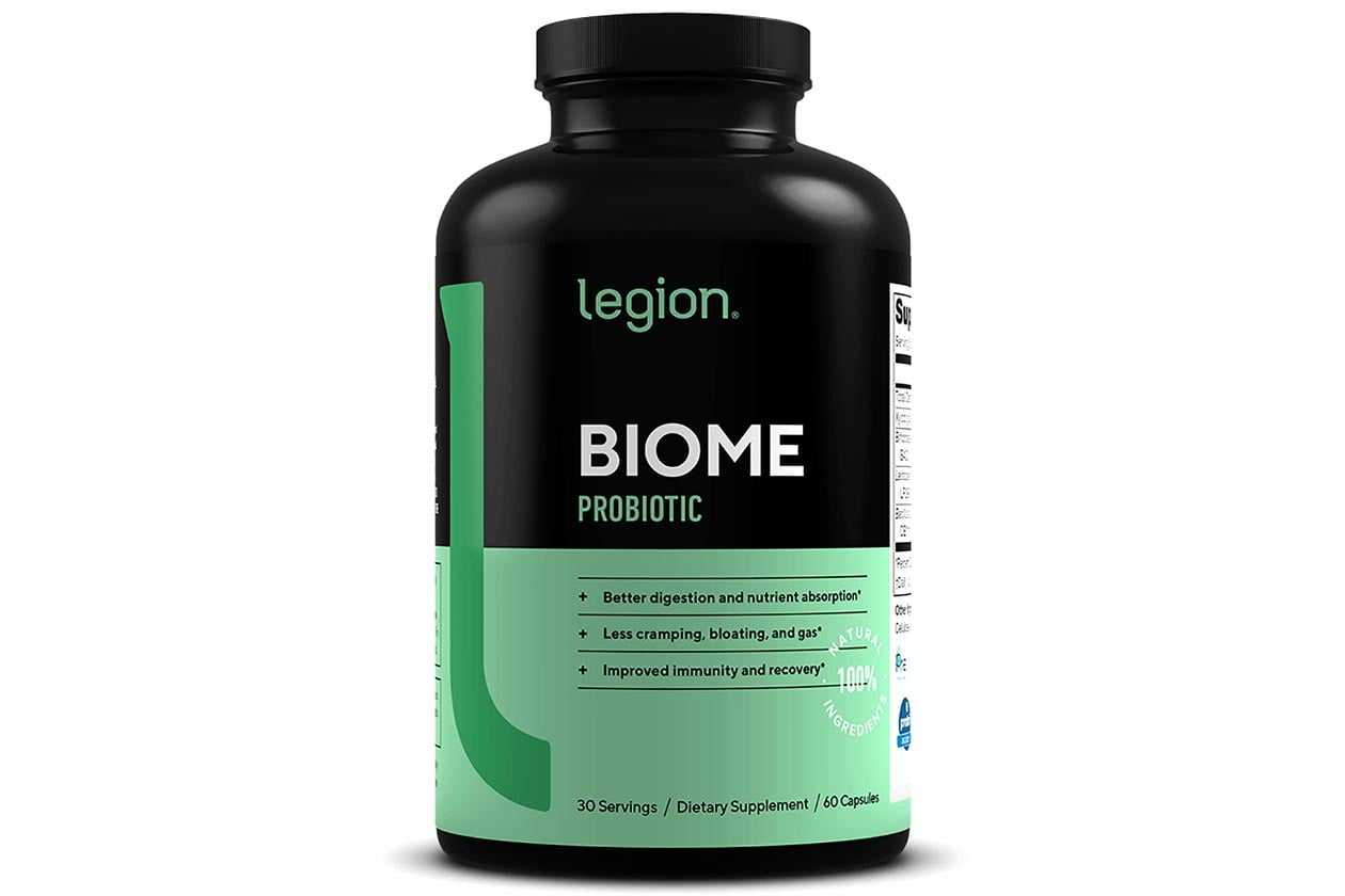 Legion Biome probiotic built for gut health and backed by DE111