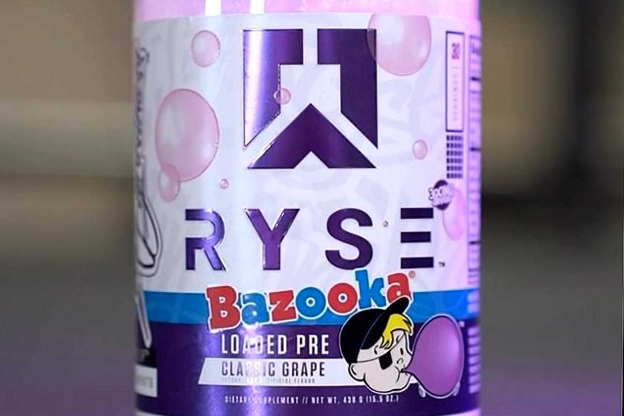 RYSE's authentic Bazooka bubble gum Classic Grape Loaded Pre