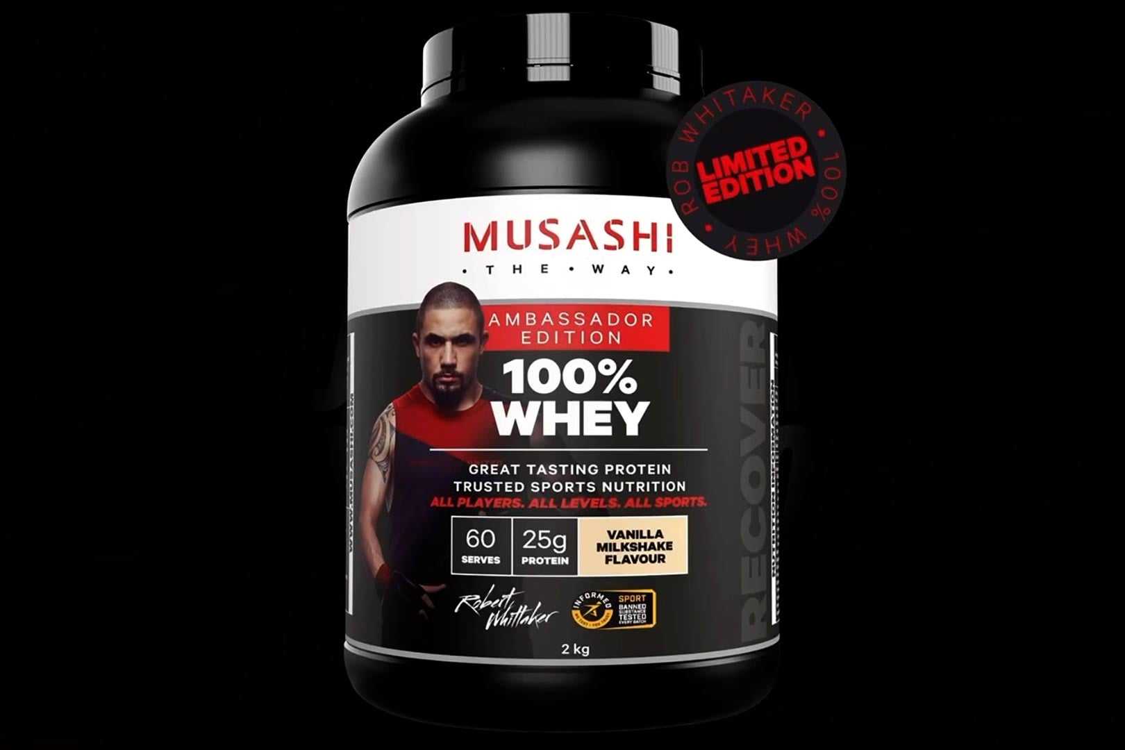 Musashi and Robert Whittaker's Vanilla 100% Whey is back