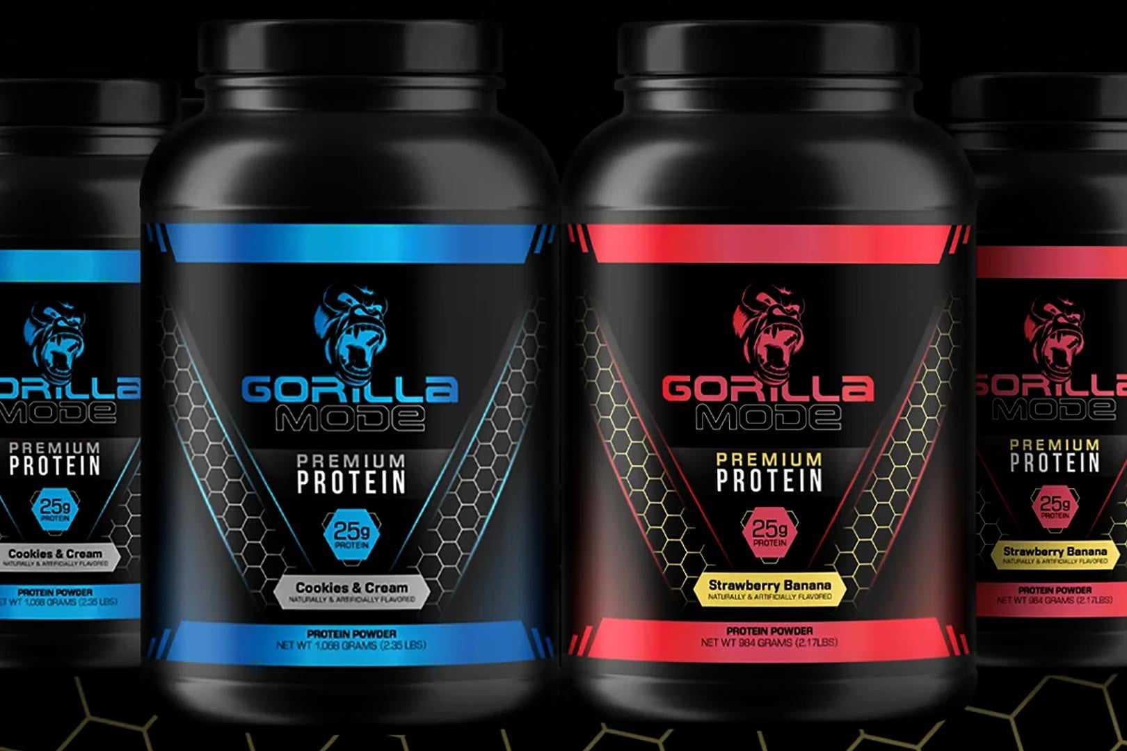 Gorilla Mode Protein now in Strawberry Banana and Cookies