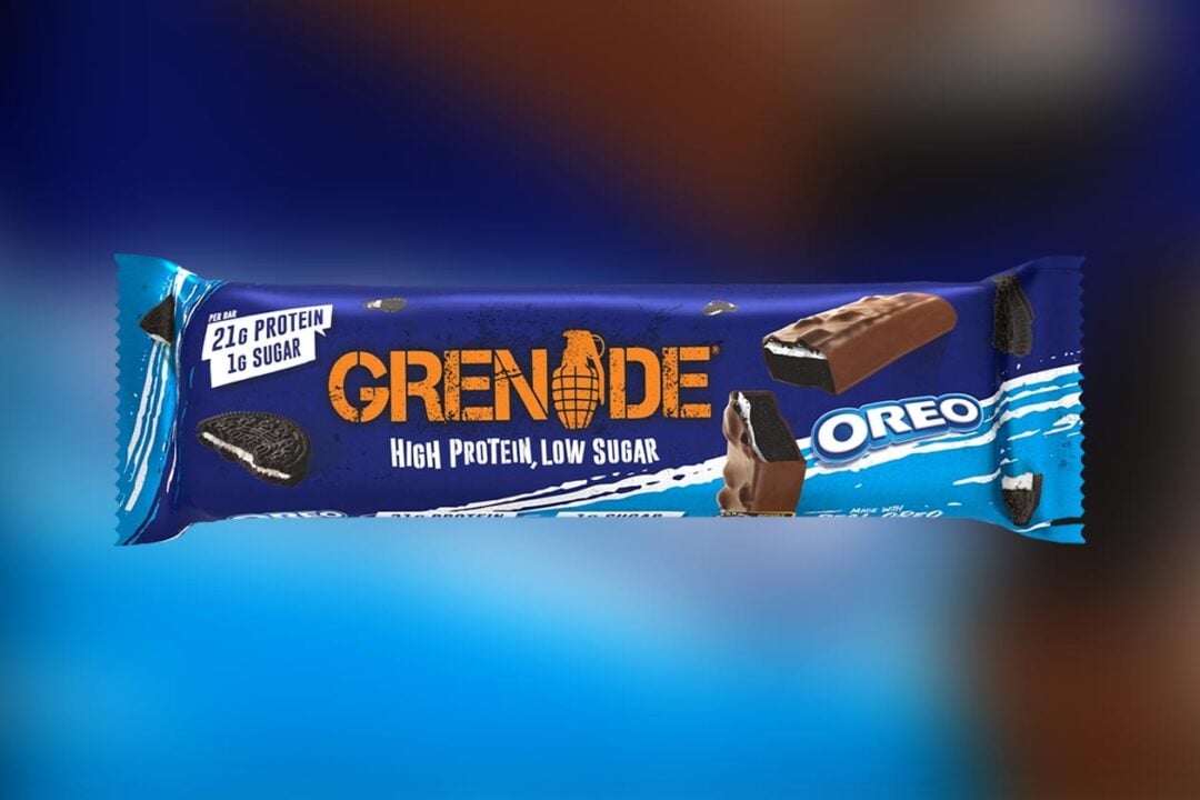 Authentic Oreo Grenade Protein Bar with Oreo cookie pieces
