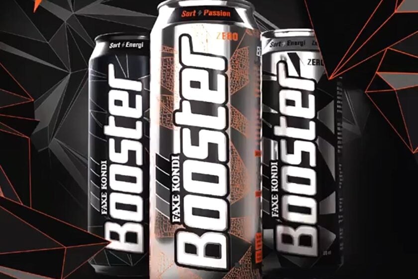 Faxe Kondi's fruity twist Passion Booster Black Zero energy drink