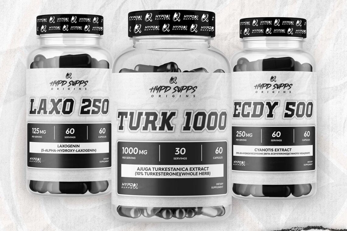 HYPD Supps muscle builders Turk 1000, Ecdy 500 and Laxo 250