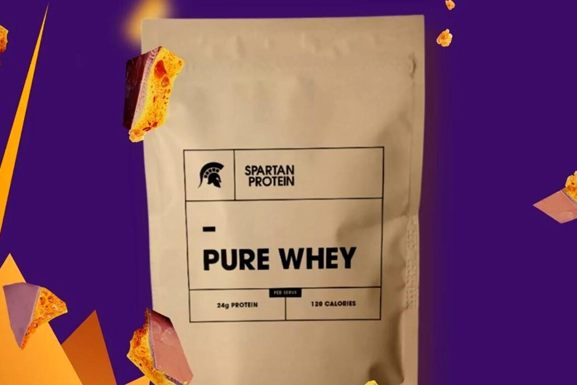 Spartan Protein's honeycomb flavor of Pure Whey named Crunchie