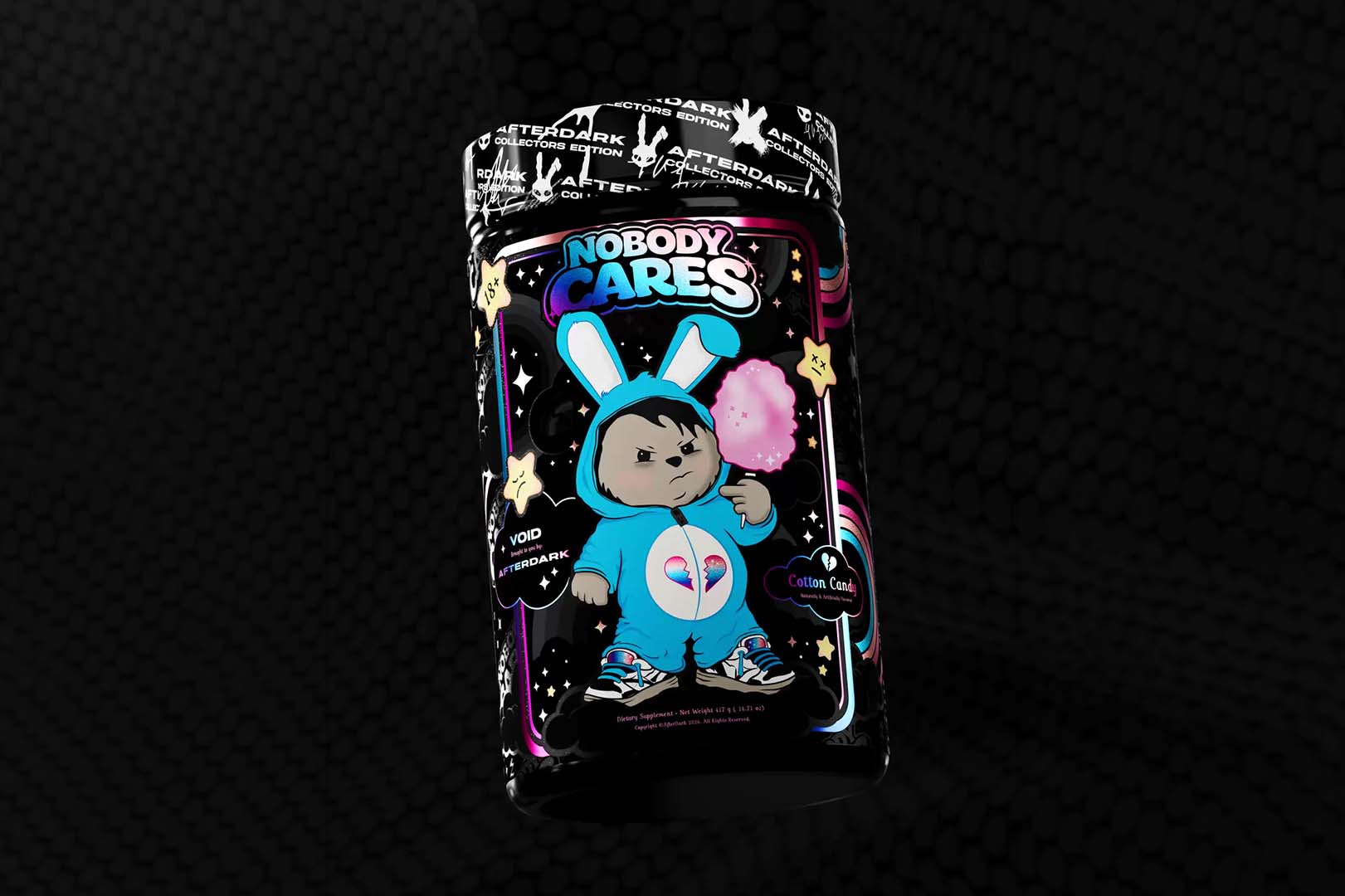 Afterdark Void pre-workout Care Bear-themed Cotton Candy flavor
